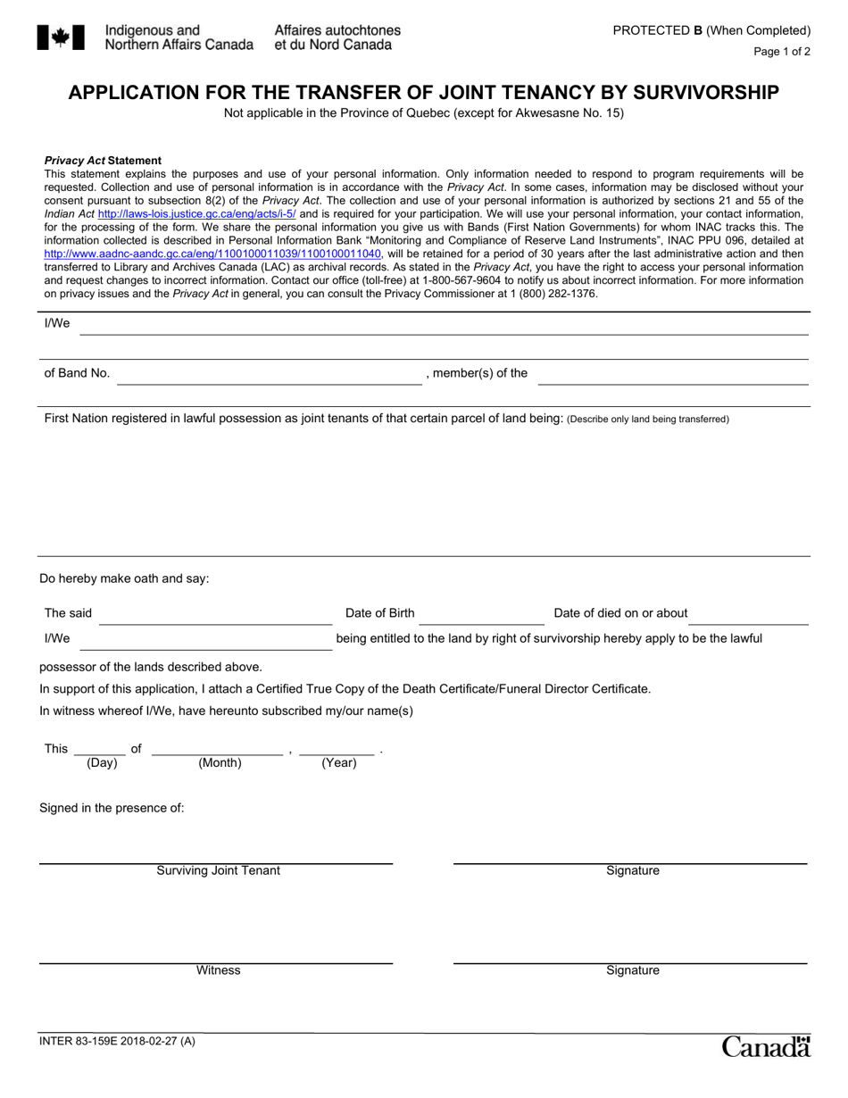 Form INTER83-159E - Fill Out, Sign Online and Download Fillable PDF ...