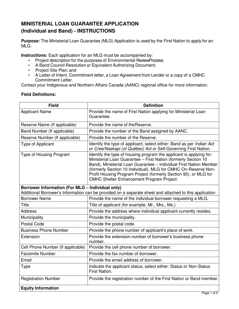 Download Instructions for Ministerial Loan Guarantee Application ...