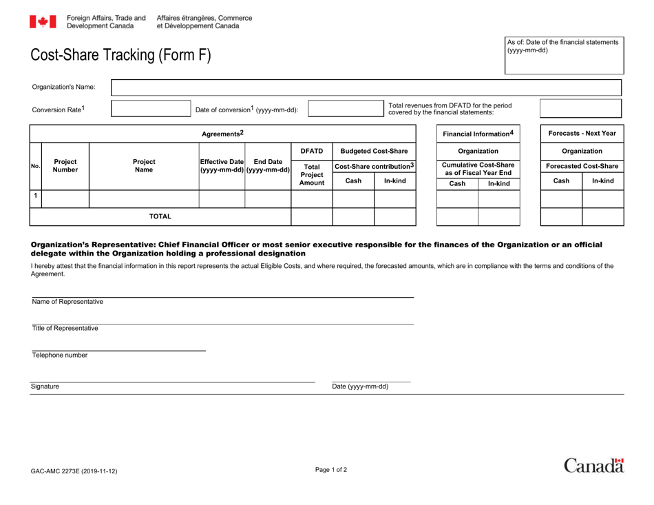 Form F (GAC-AMC2273) - Fill Out, Sign Online and Download Fillable PDF ...
