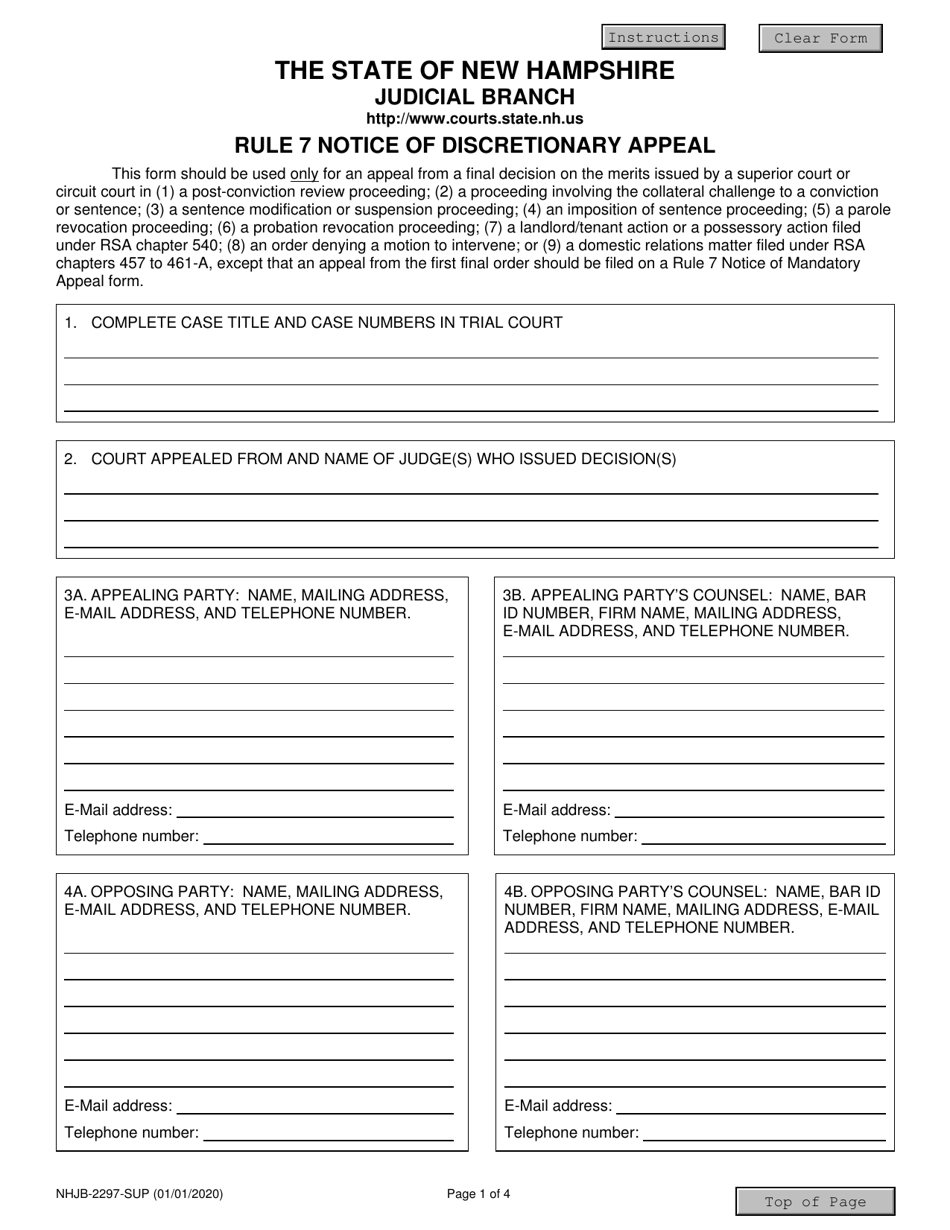 Form NHJB-2297-SUP - Fill Out, Sign Online and Download Fillable PDF ...