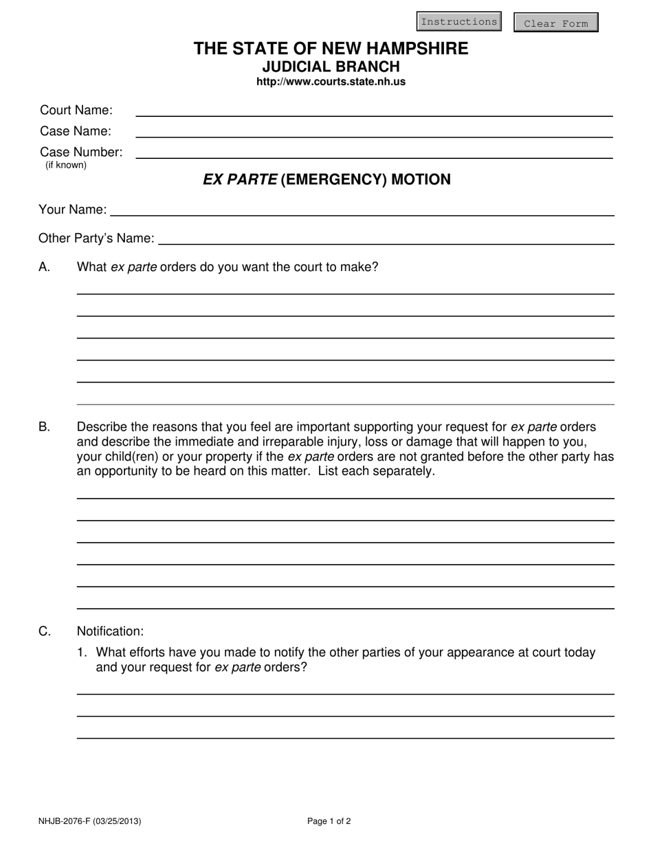 Form NHJB-2076-F - Fill Out, Sign Online and Download Fillable PDF, New ...