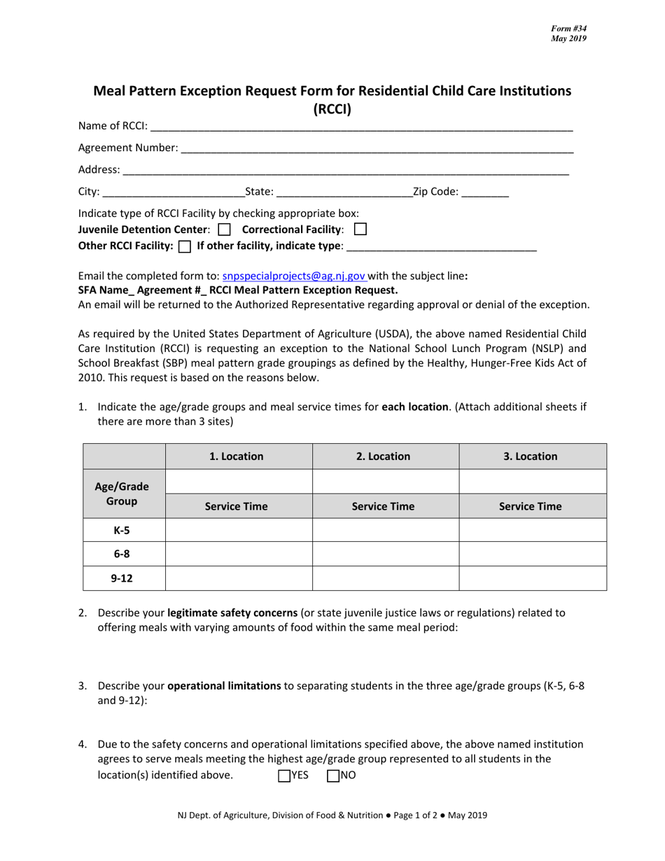 Form 34 - Fill Out, Sign Online and Download Fillable PDF, New Jersey ...