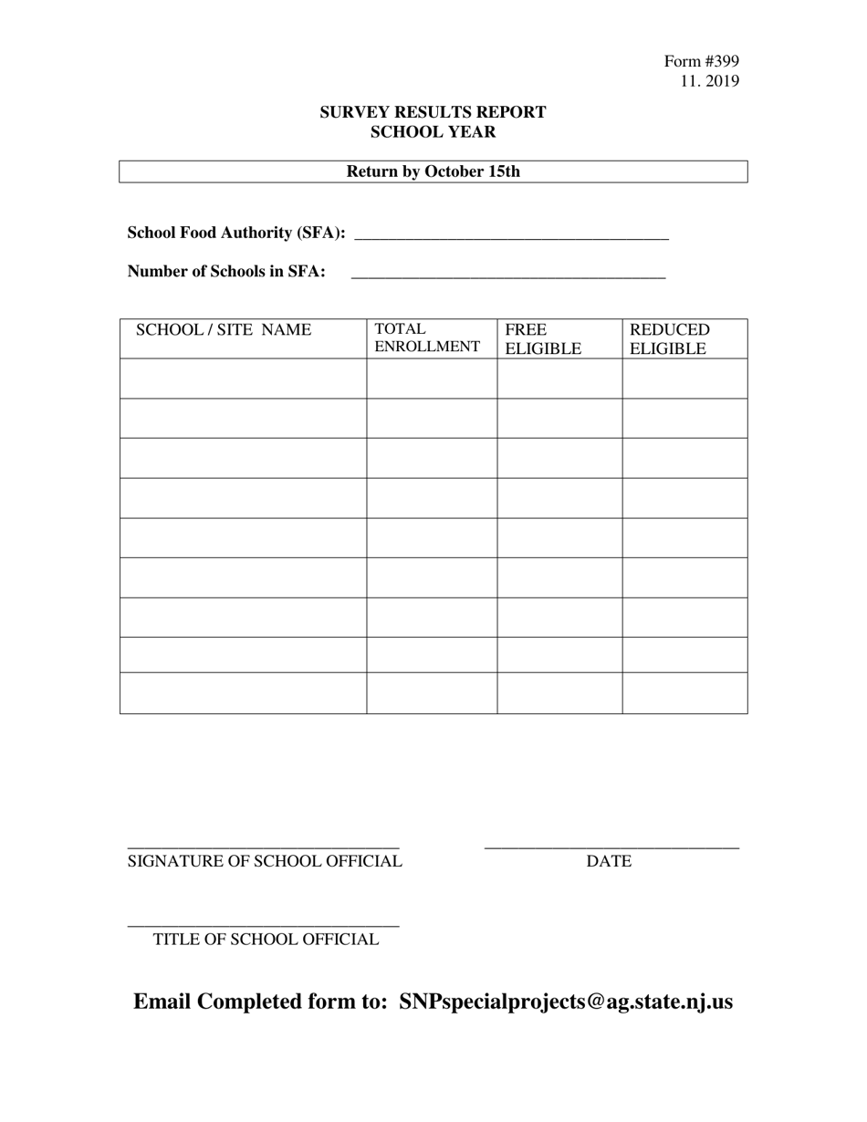 Form 399 - Fill Out, Sign Online and Download Printable PDF, New Jersey ...