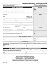 Form DOH-2340 Download Fillable PDF or Fill Online Request for Approval of Disposal/Destruction ...