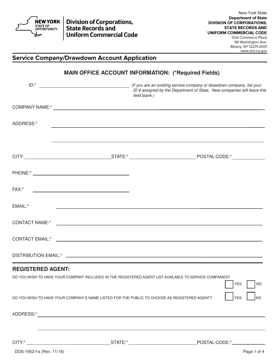 Form DOS-1952-F-A - Fill Out, Sign Online and Download Fillable PDF ...