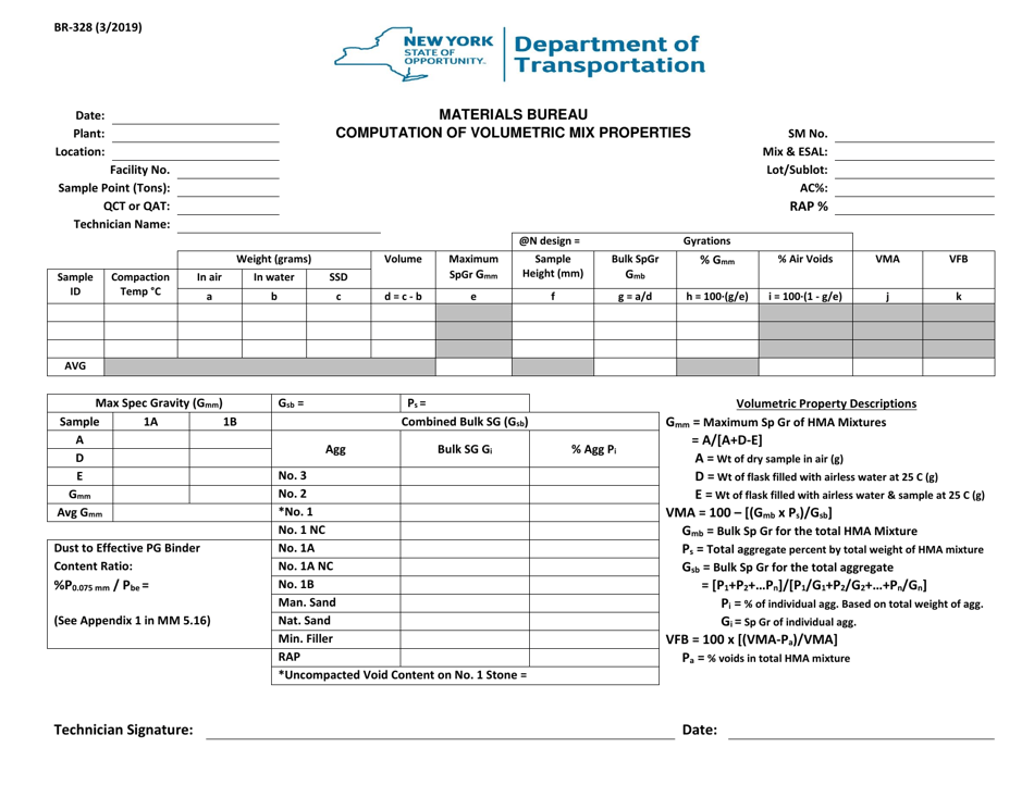 Form BR-328 - Fill Out, Sign Online and Download Printable PDF, New ...