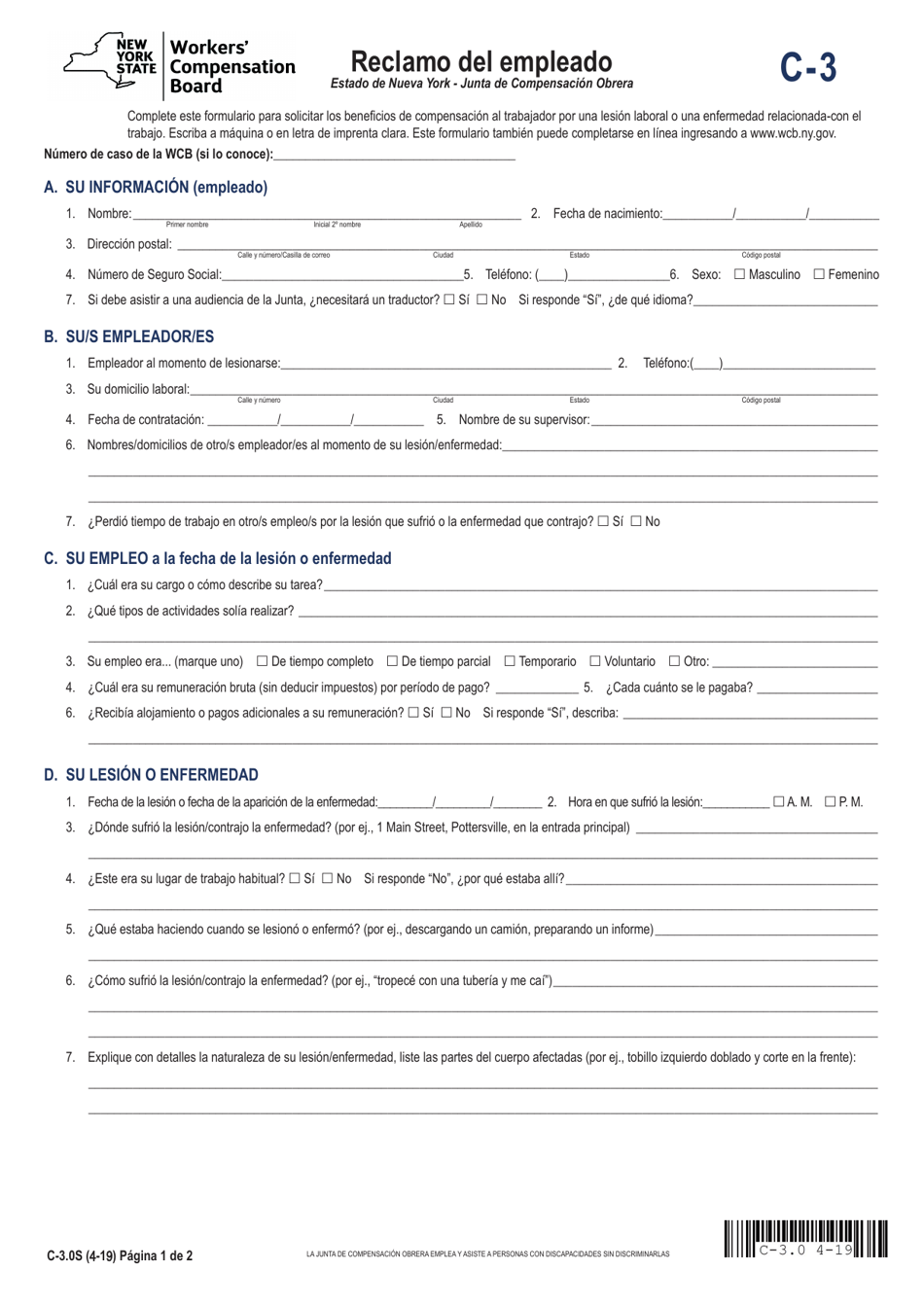 Formulario C-3 - Fill Out, Sign Online and Download Printable PDF, New ...