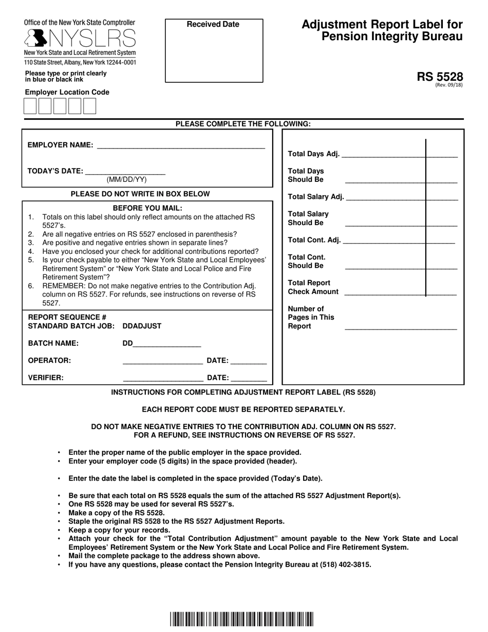 Form RS5528 - Fill Out, Sign Online and Download Fillable PDF, New York ...