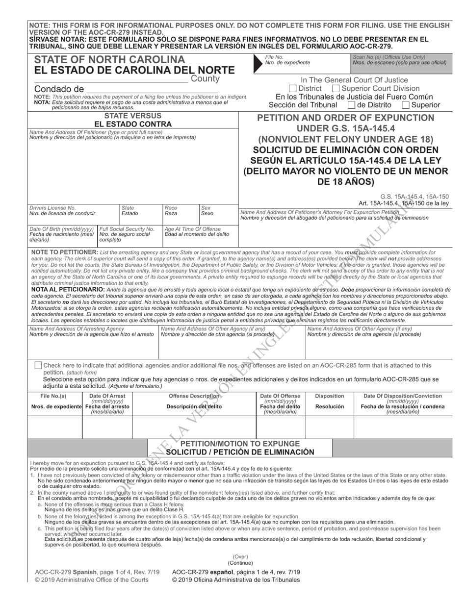 Form AOC-CR-279 - Fill Out, Sign Online and Download Printable PDF ...