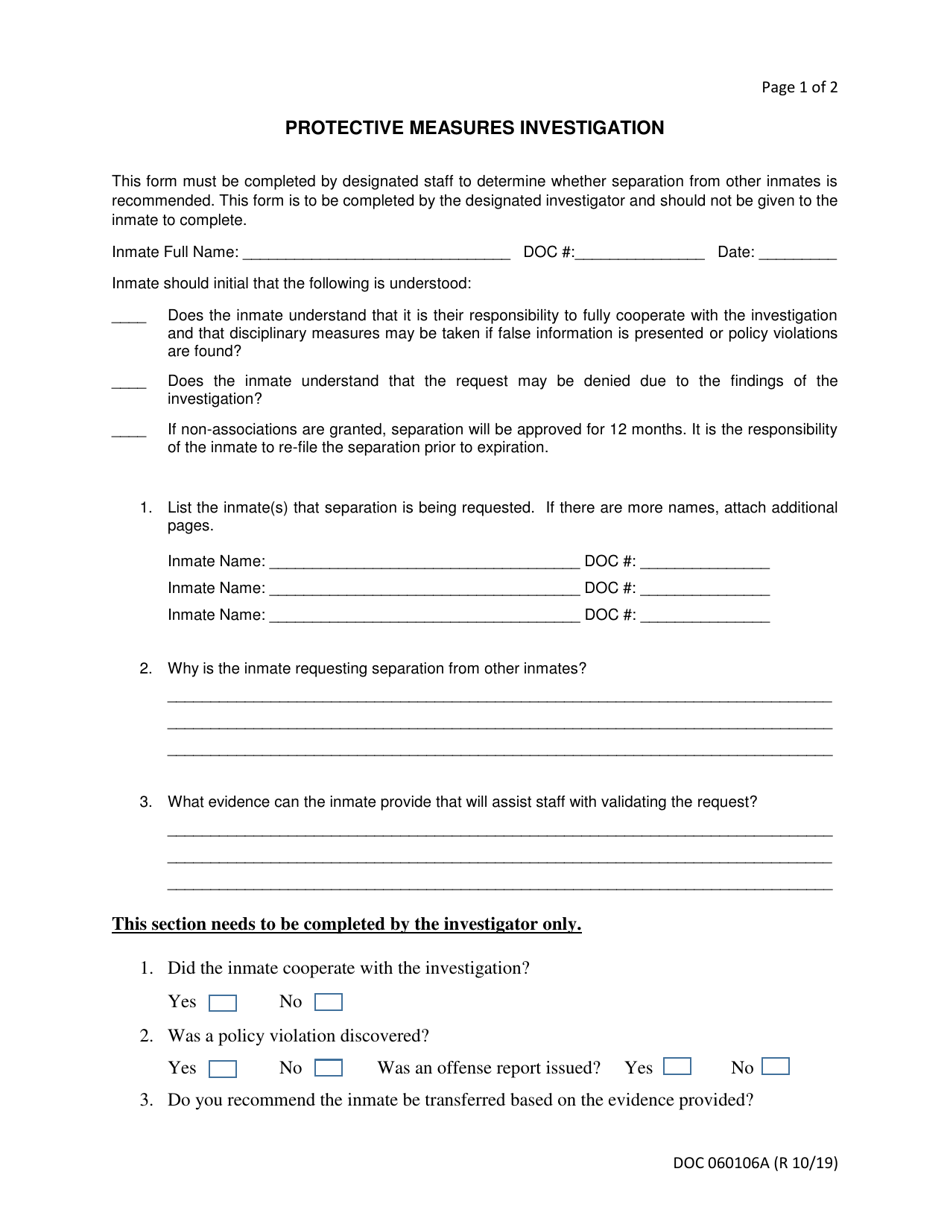 DOC Form 060106A - Fill Out, Sign Online and Download Printable PDF ...