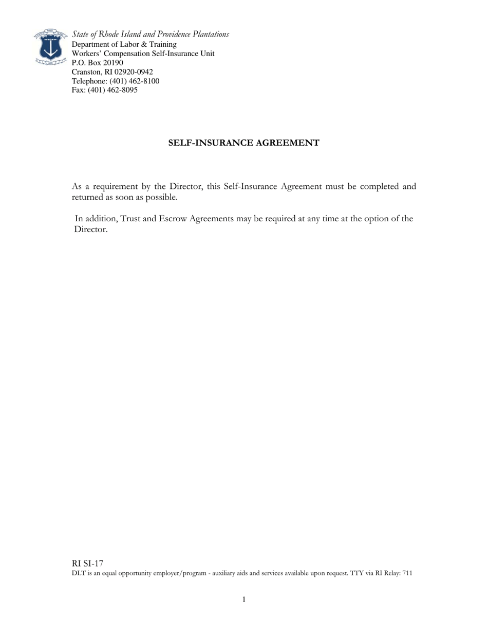 Form RI SI-17 - Fill Out, Sign Online and Download Fillable PDF, Rhode ...