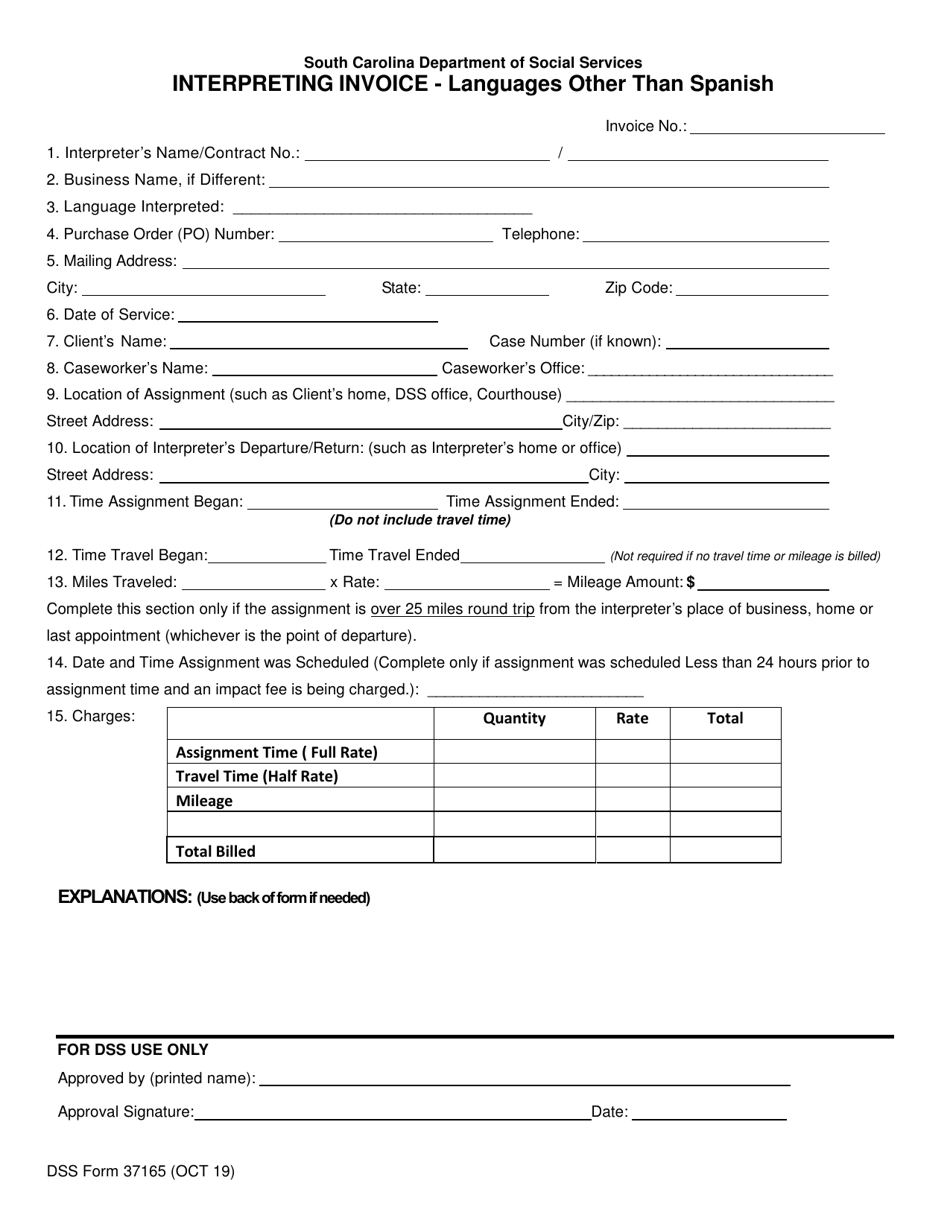 DSS Form 37165 - Fill Out, Sign Online and Download Fillable PDF, South ...