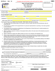SD Form 1334 (DOR-MV215) Download Fillable PDF or Fill Online Affidavit ...