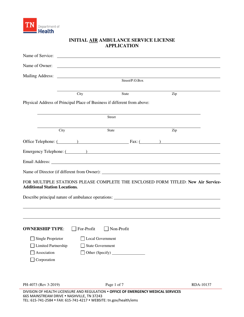 Form PH-4073 - Fill Out, Sign Online and Download Fillable PDF ...