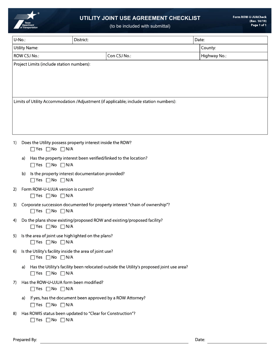 Form ROW-U-JUACHECK - Fill Out, Sign Online and Download Fillable PDF ...