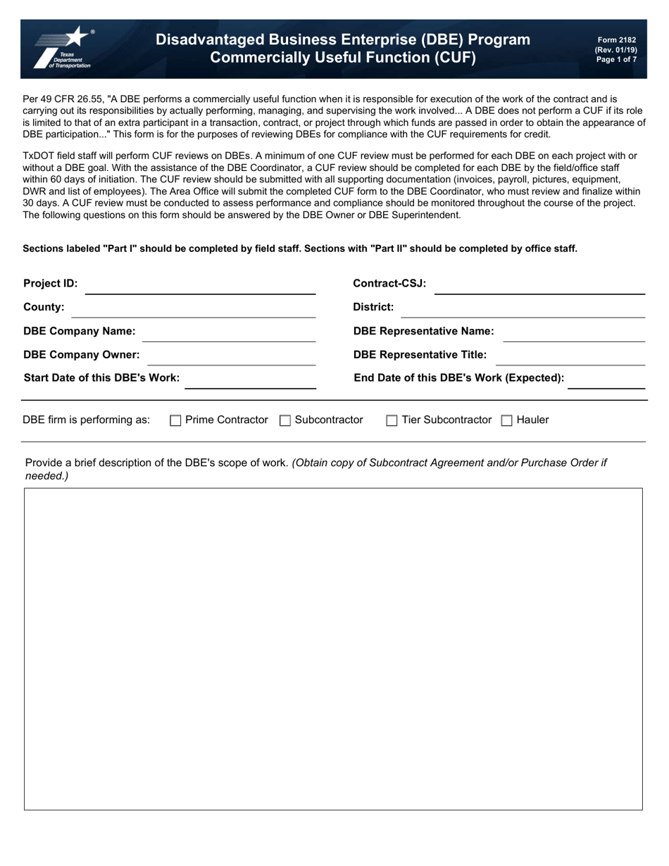 Form 2182 - Fill Out, Sign Online and Download Fillable PDF, Texas ...