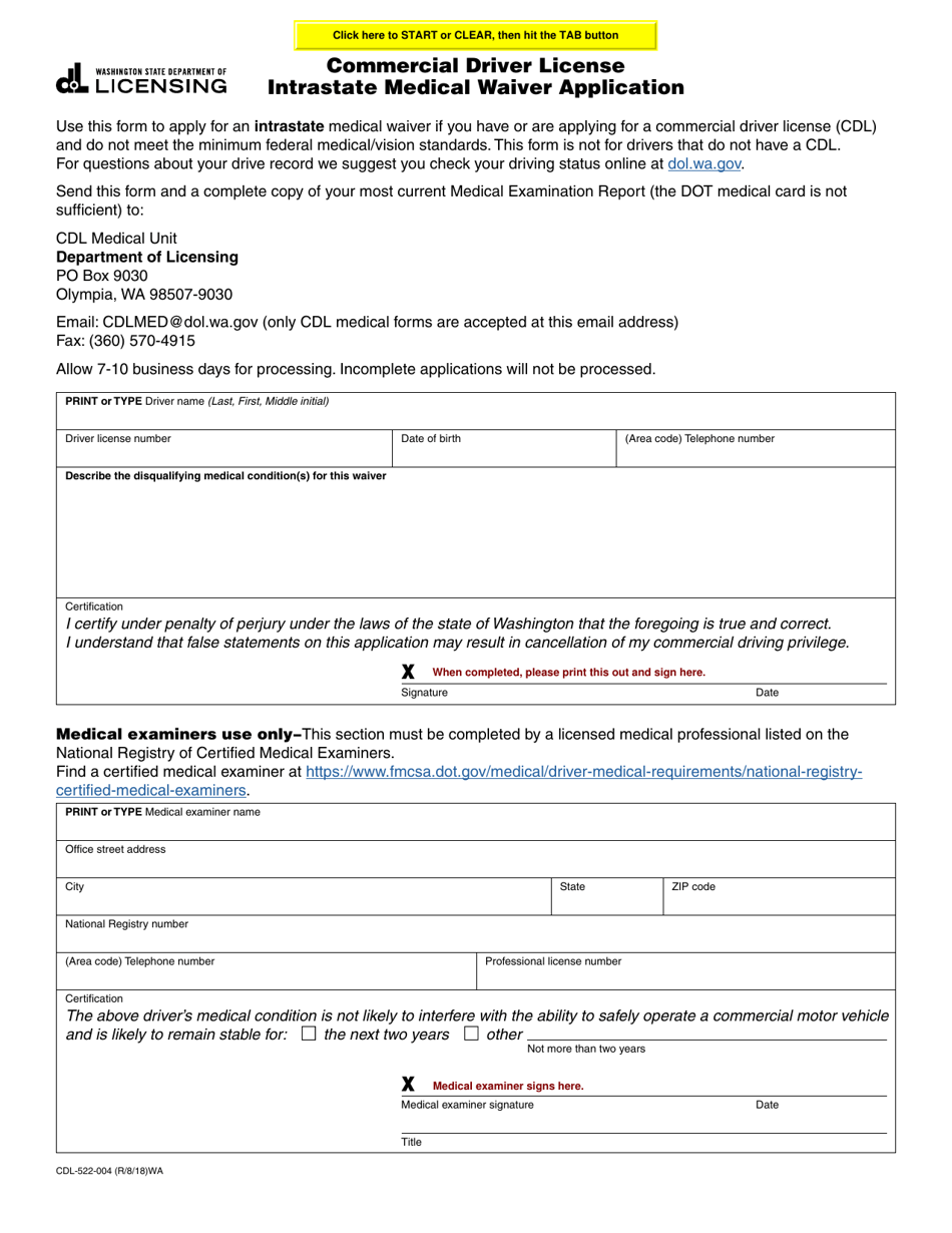 Form CDL-522-004 - Fill Out, Sign Online and Download Fillable PDF ...