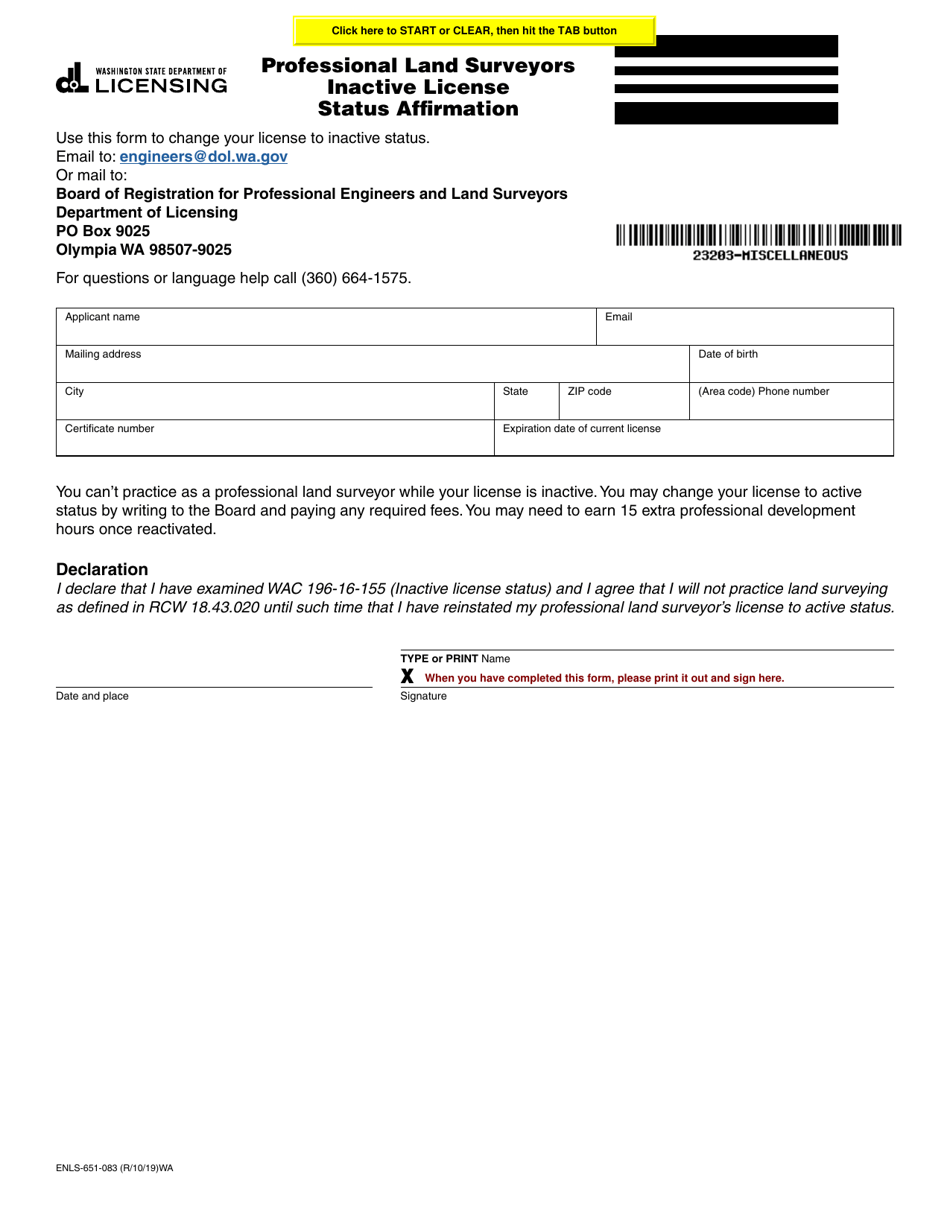 Form ENLS-651-083 - Fill Out, Sign Online and Download Fillable PDF ...