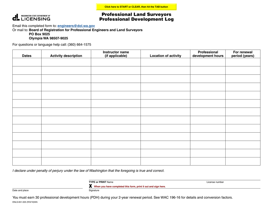 Form ENLS-651-005 Download Fillable PDF or Fill Online Professional ...