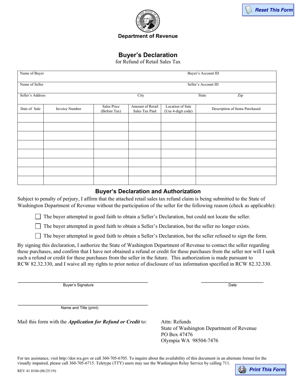 Form REV41 0104 - Fill Out, Sign Online and Download Fillable PDF ...