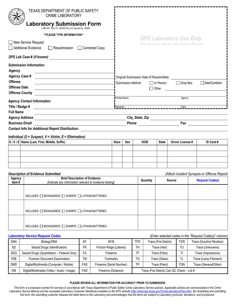 Form LAB 201 Fill Out Sign Online And Download Printable PDF Texas 
