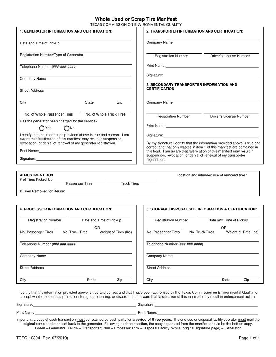 Form 10304 - Fill Out, Sign Online and Download Fillable PDF, Texas ...