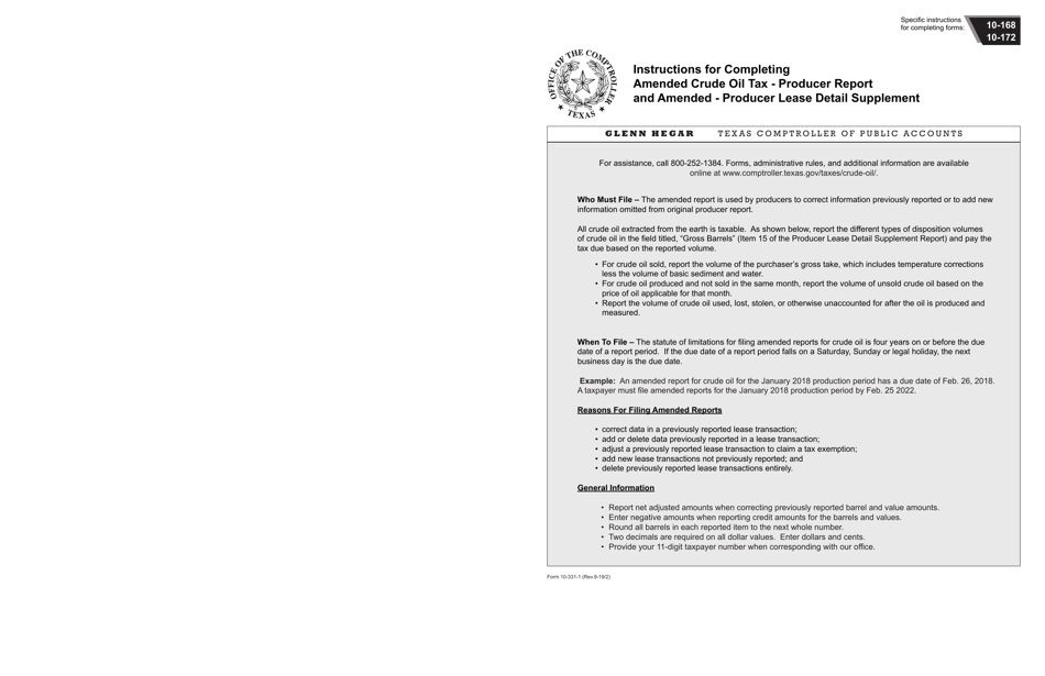 Download Instructions for Form 10-168, 10-172 PDF | Templateroller