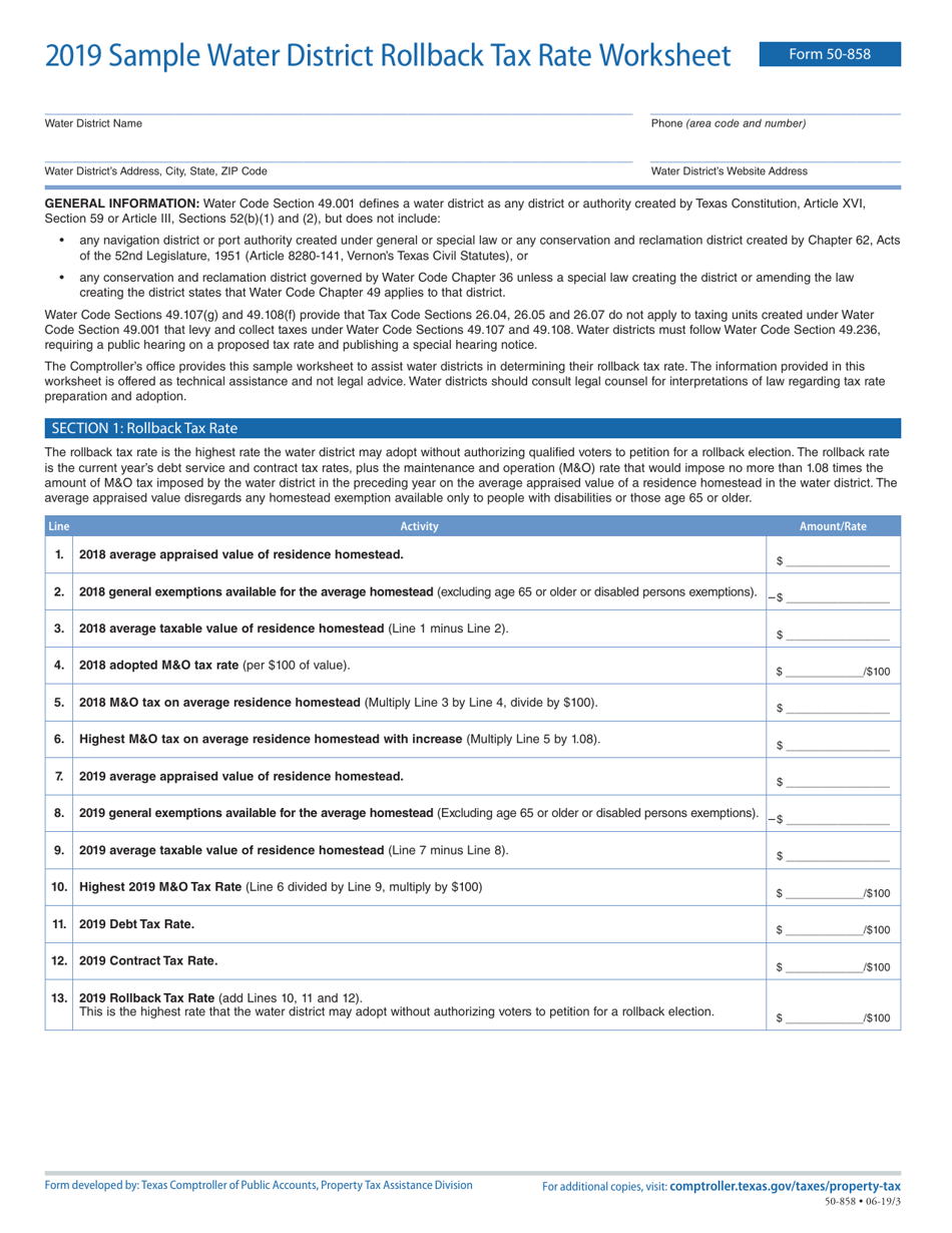 Form 50-858 - 2019 - Fill Out, Sign Online and Download Fillable PDF ...