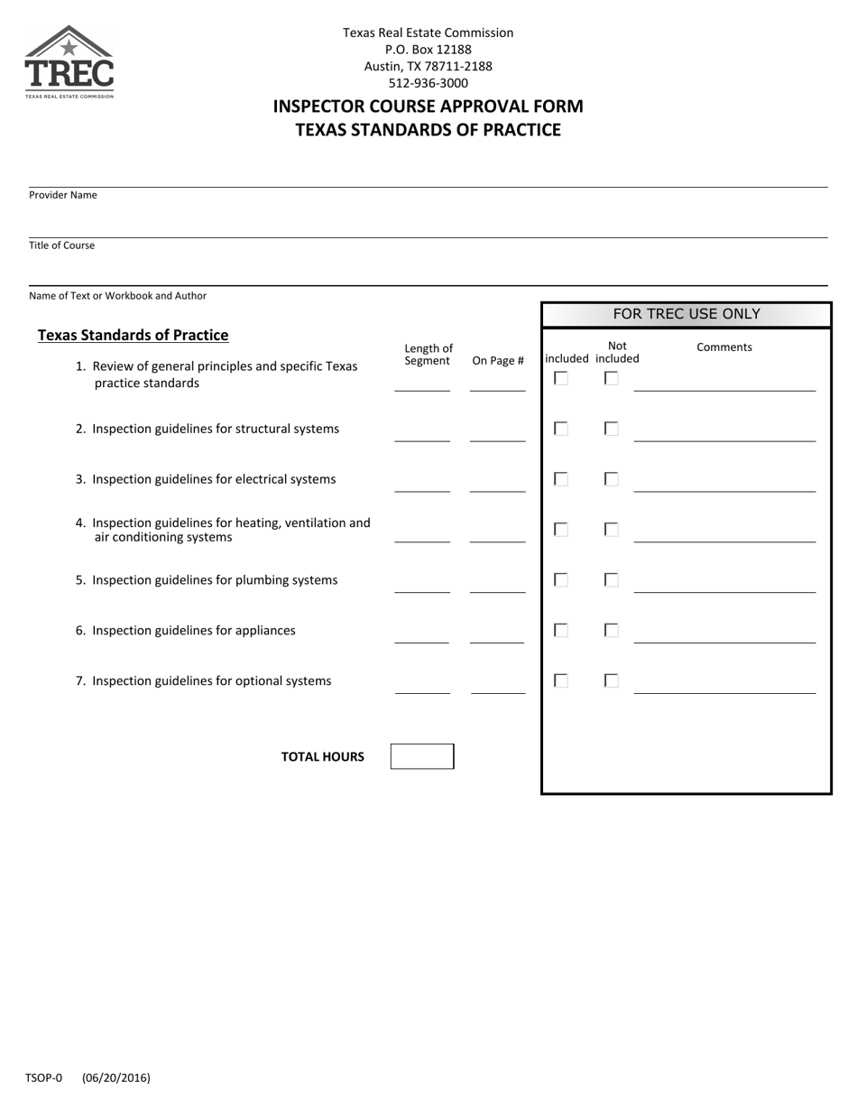 Form TSOP-0 - Fill Out, Sign Online and Download Fillable PDF, Texas ...