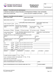 DCYF Form 14-252 Download Fillable PDF or Fill Online Employment ...