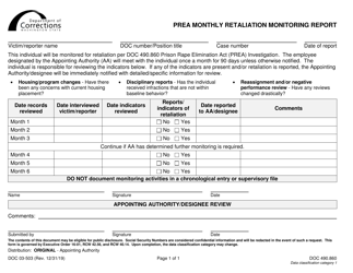 Form DOC03-503 Download Printable PDF or Fill Online Prea Monthly ...
