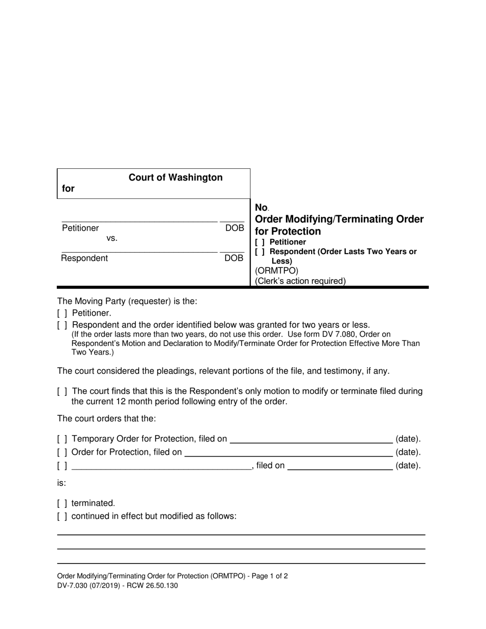 Form WPF DV-7.030 - Fill Out, Sign Online and Download Printable PDF ...