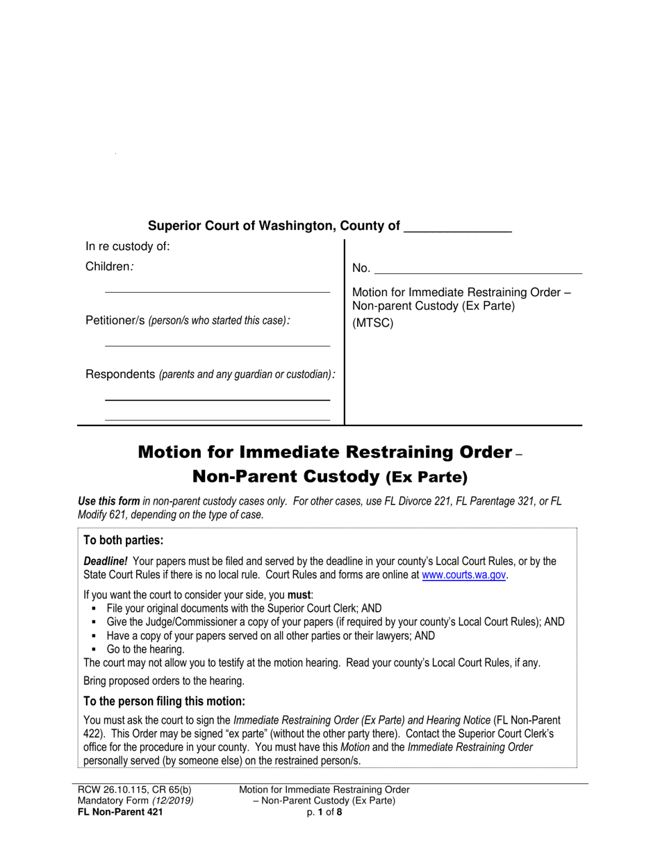 Form FL Non-Parent421 - Fill Out, Sign Online and Download Printable ...