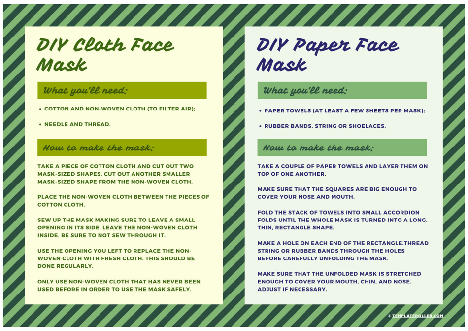 How to Make a Medical Face Mask Download Printable PDF | Templateroller
