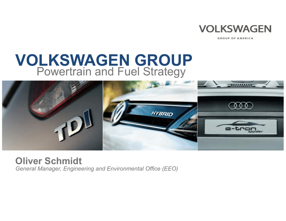 2018 Volkswagen Group: Powertrain and Fuel Strategy Download Printable ...