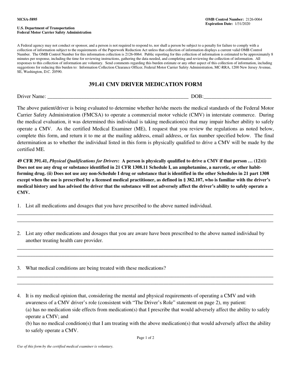 Form MCSA-5895 - Fill Out, Sign Online and Download Printable PDF ...