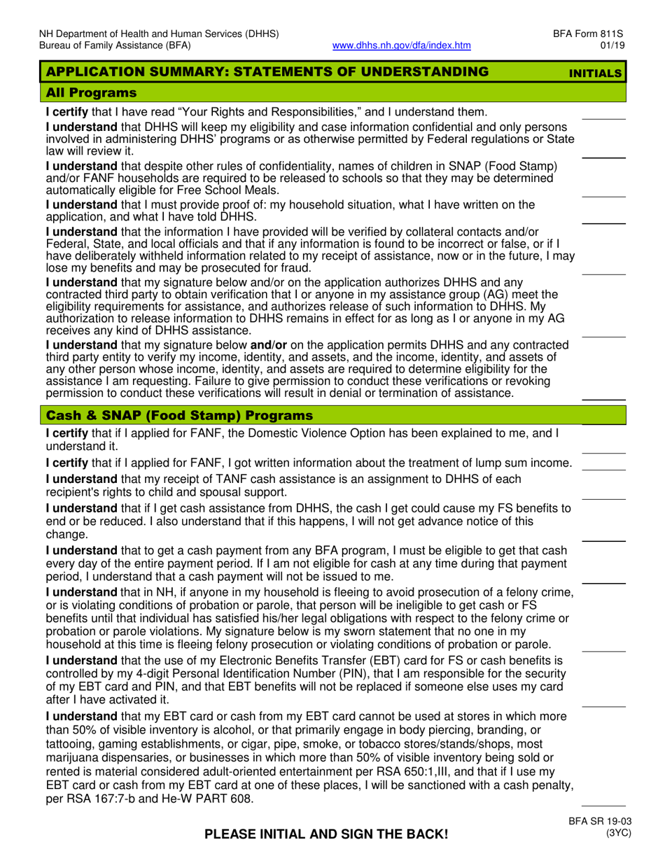 BFA Form 811S - Fill Out, Sign Online and Download Printable PDF, New ...