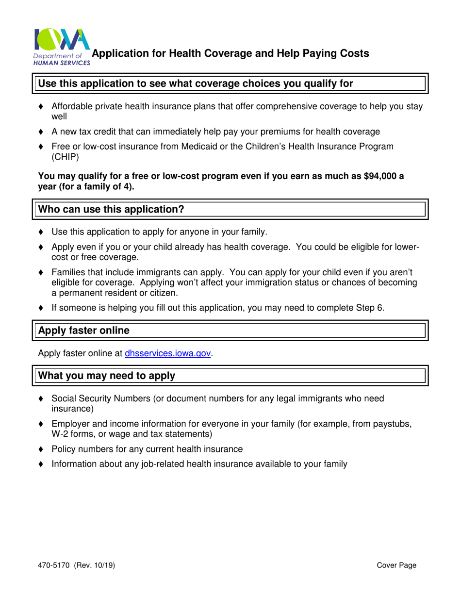 Form 470-5170 - Fill Out, Sign Online and Download Printable PDF, Iowa ...