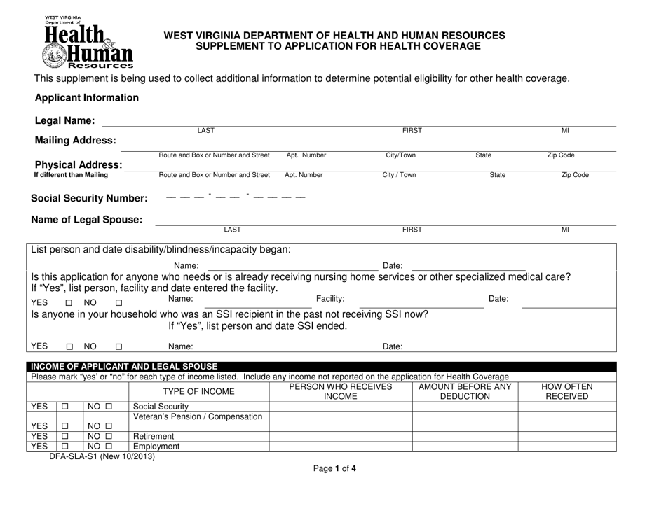 Form DFA-SLA-S1 - Fill Out, Sign Online and Download Printable PDF ...