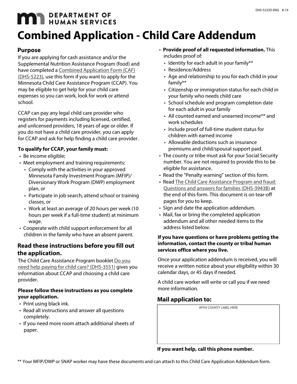 Form DHS-5223D-ENG - Fill Out, Sign Online and Download Printable PDF ...