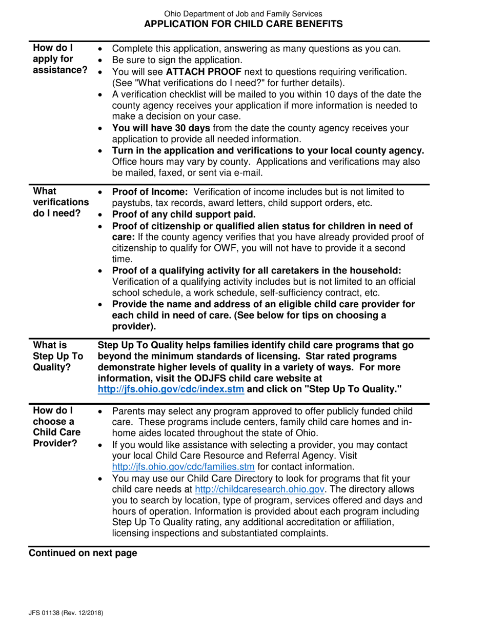 Form JFS01138 - Fill Out, Sign Online and Download Fillable PDF, Ohio ...