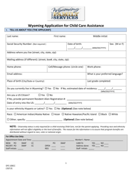 Wyoming Child Care Assistance Application Forms and Templates PDF ...