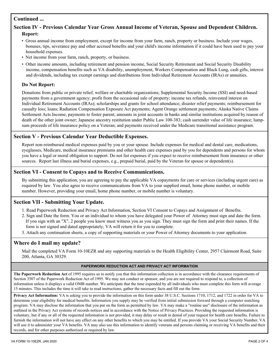 VA Form 10 10EZR Fill Out Sign Online And Download Fillable PDF