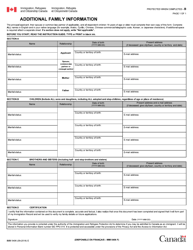 Form IMM5406 Download Fillable PDF or Fill Online Additional Family ...