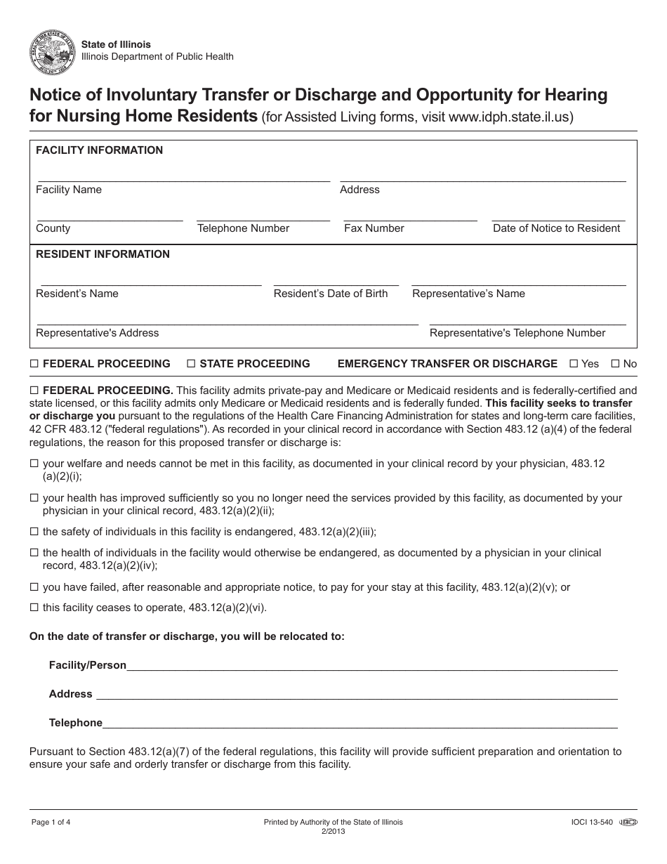 Form IOCI13-540 - Fill Out, Sign Online and Download Fillable PDF ...