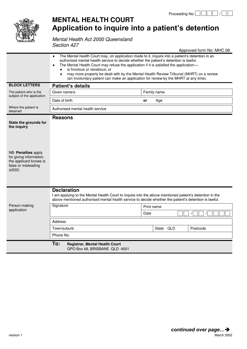 Form 6 - Fill Out, Sign Online and Download Printable PDF, Queensland ...
