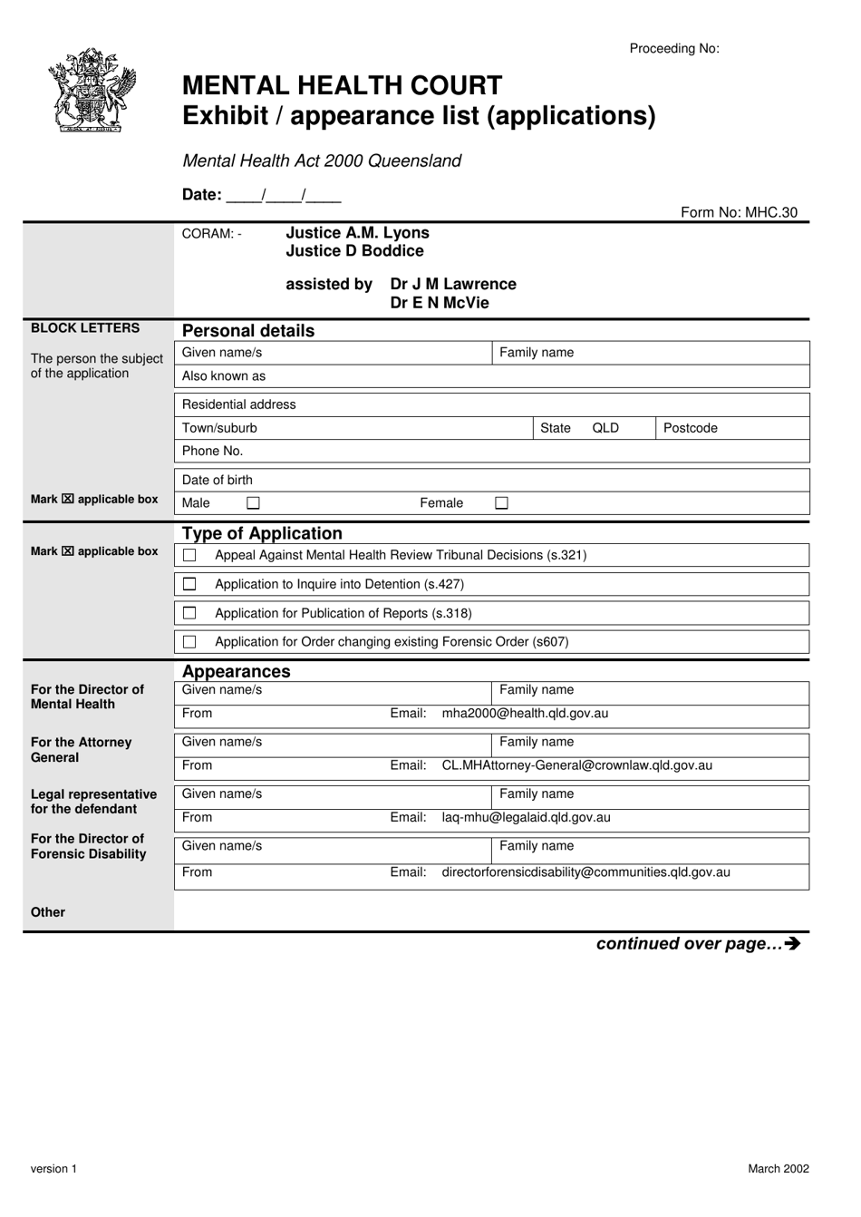 Form 30 - Fill Out, Sign Online and Download Printable PDF, Queensland ...