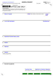 Form 14 Download Fillable PDF or Fill Online General Request Queensland ...