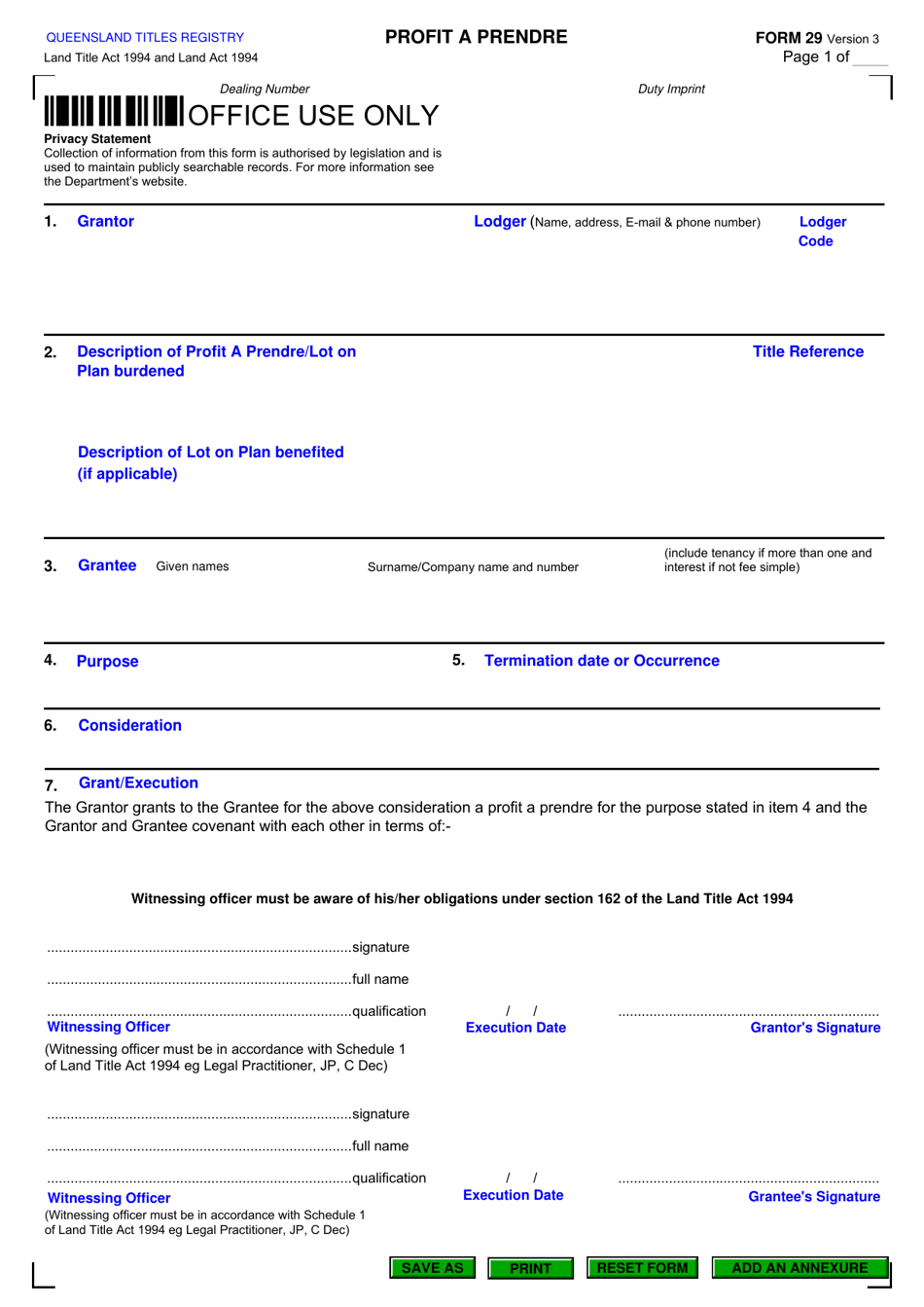 Form 29 - Fill Out, Sign Online and Download Fillable PDF, Queensland ...