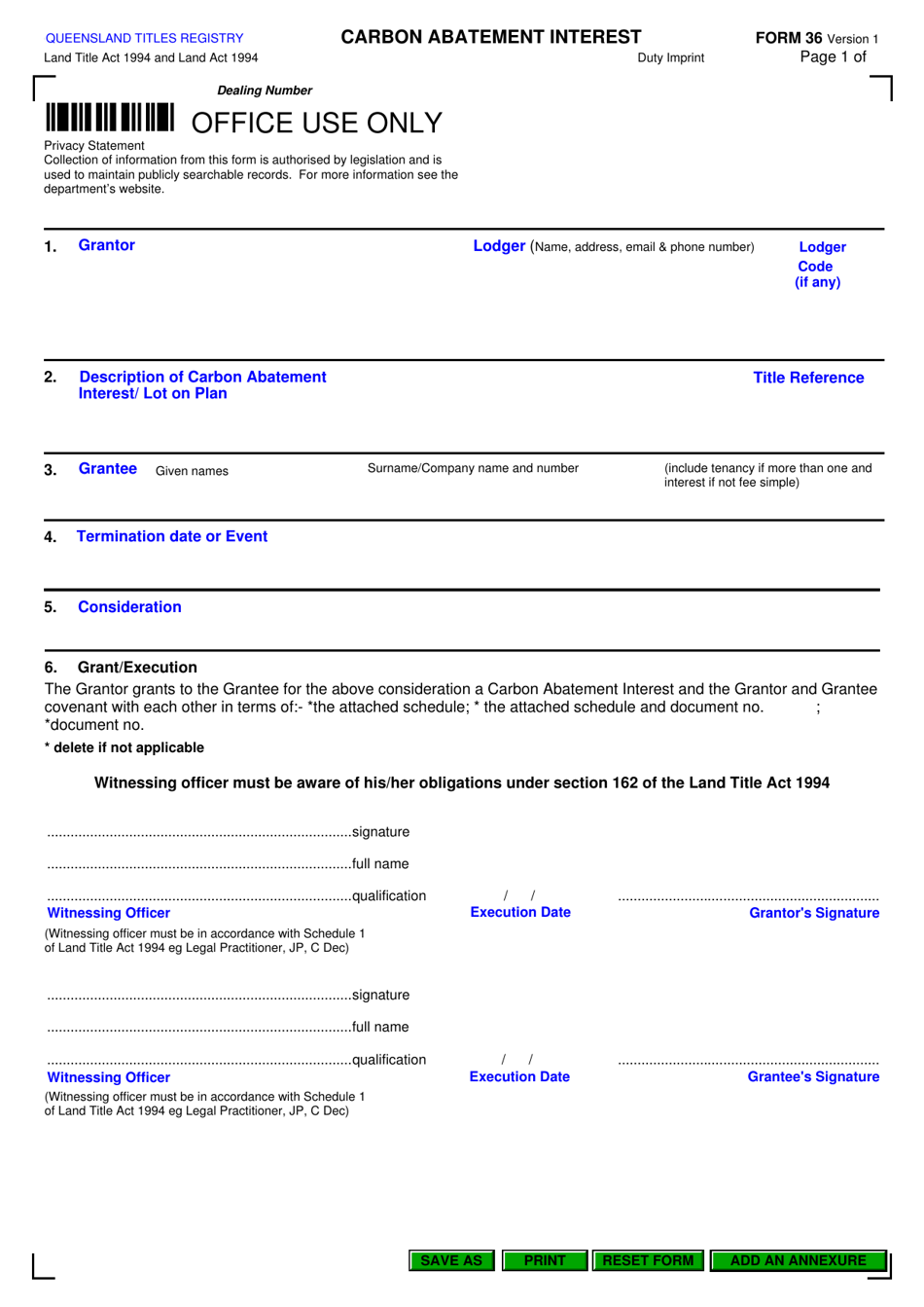 Form 36 - Fill Out, Sign Online and Download Fillable PDF, Queensland ...